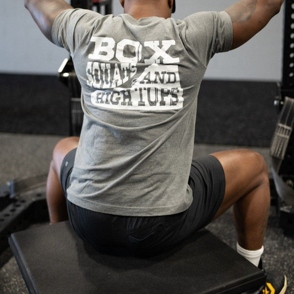 Box Squats High Tops T-Shirt™ - Grey | Westside Barbell